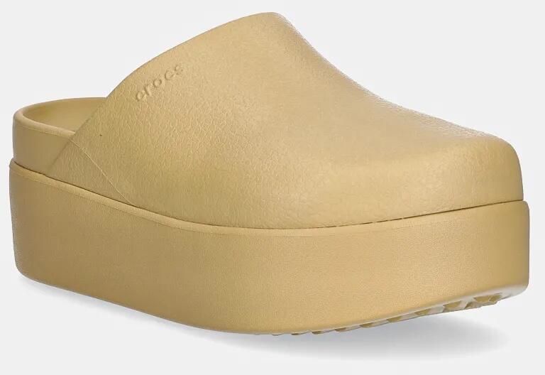 Crocs papuci Dylan Platform Clog femei, culoarea bej, cu platforma ...