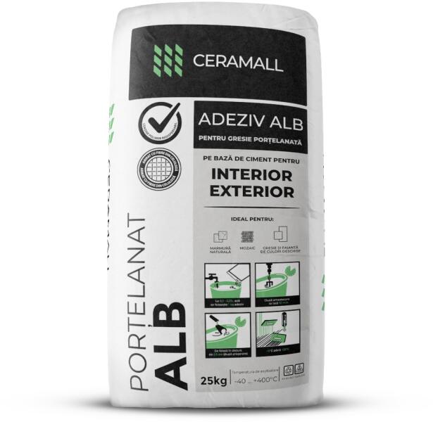 Ceramall ADEZIV CERAMALL ADEZIV Alb 25kg (31507) (Adeziv gresie ...