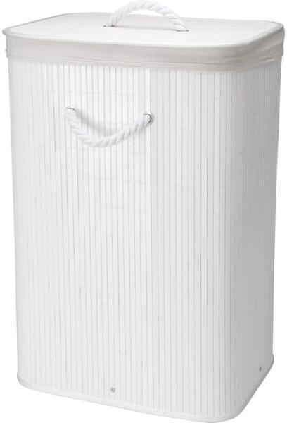 Homestyling Cos de rufe din bambus 40 x 30 x 60 cm alb (Cos rufe) - Preturi