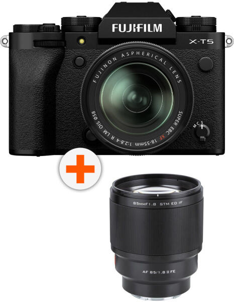 Fujifilm X-T5 18-55mm Black + AF 85mm f/1.8 II (Fujifilm X) Aparat foto ...