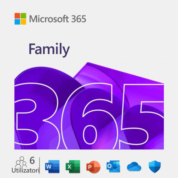 Microsoft Licenta Microsoft 365 Family English FPP, 1 an (EP2-32335-LIC ...