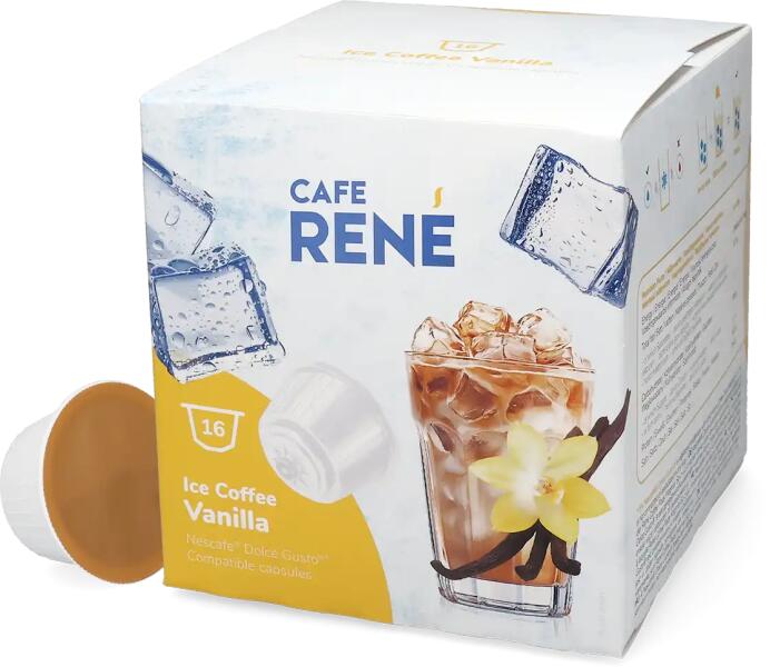 Café René | Ice Coffee Vanilla - 16 capsule compatibil cu Dolce Gusto ...