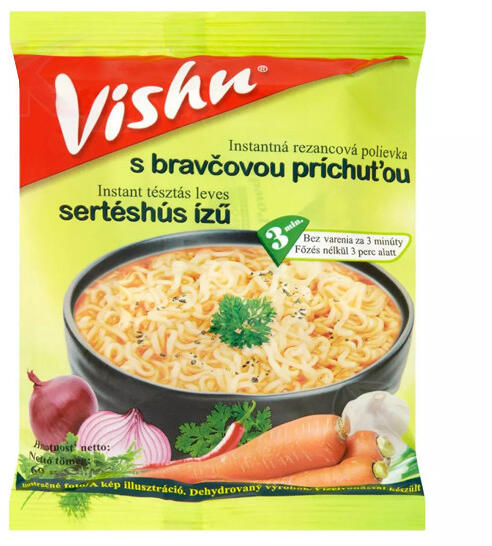 Vásárlás: Vishu sertéshús ízű instant tészta leves - 60g Instant leves ...