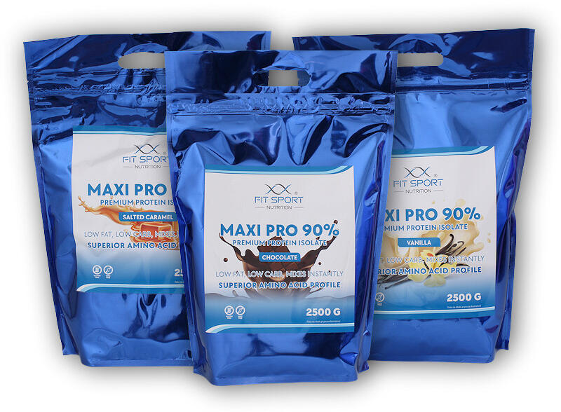 FitSport Nutrition 3x Maxi Pro 90% 2500g - ciocolată albă cu nucă de ...