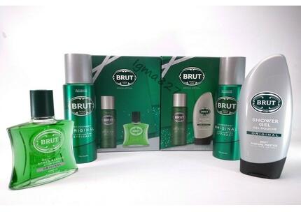 Brut Set cadou deodorant, aftershave și gel de duș, Brut Men Original ...