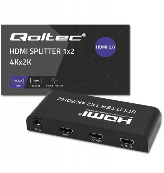 Vásárlás: Qoltec Aktív elosztó Splitter 2xHDMI 4Kx2K 6Gb/s 60Hz nagy ...
