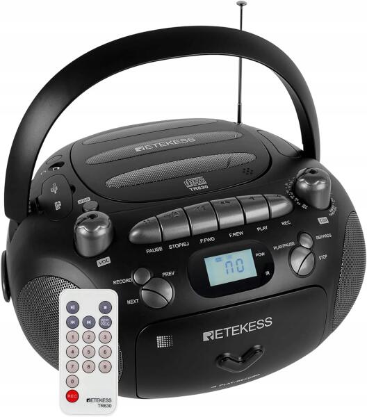 Retekess TR630 Hordozható CD-lejátszó, magnó, AM/FM rádió, USB/TF ...