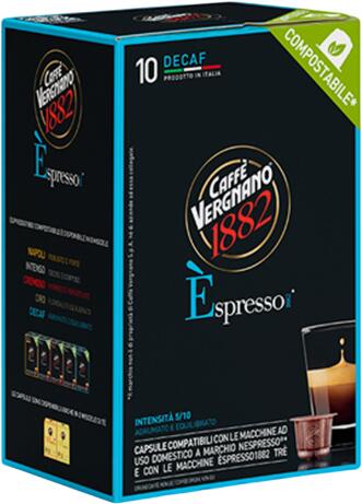 Caffé Vergnano Decaf 10 capsule compatibile Nespresso (Poduri cafea ...