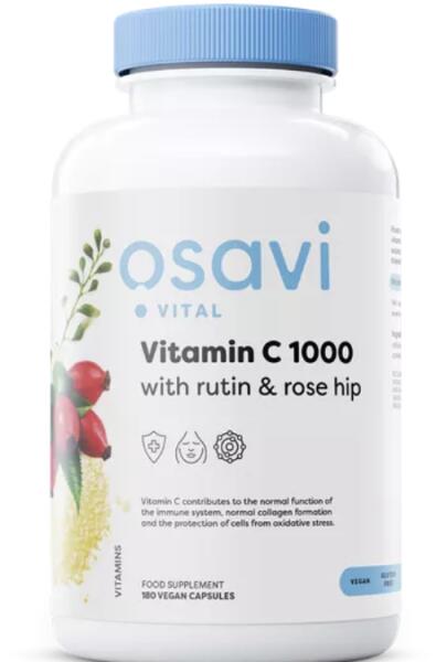 Osavi Vitamin C with Rutin a Rose Hip, 1000 mg Vitamina C cu Rutină și ...