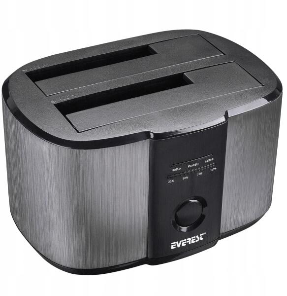 Everest HD3-540 dokkolóállomás 2× Hdd 2.5"/3.5" USB3.0 Sata III 8TB ...