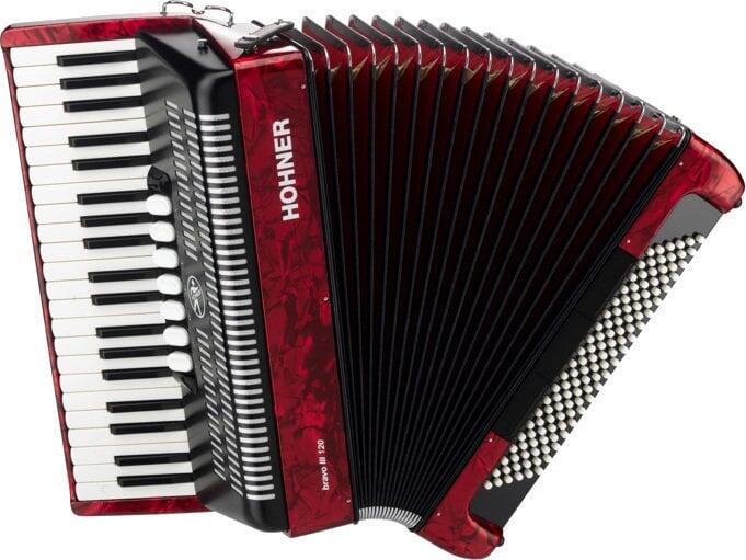 Hohner Bravo III 120 Acordeon cu clape Red (A16832) (Acordeon) - Preturi