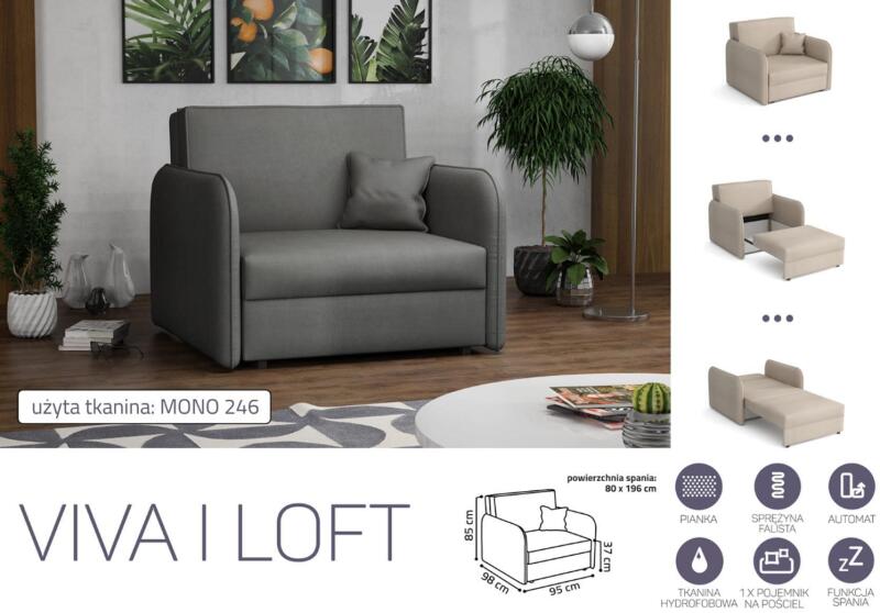 Vásárlás: Mindigbútor VIVA LOFT I. előre nyíló rugós fotelágy Mono 246 ...