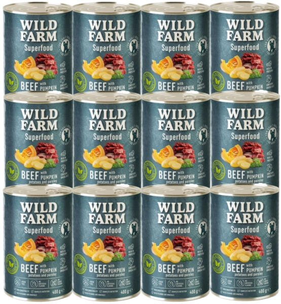 Vásárlás: Wild Farm Wild Farm Superfood Beef 12x400g gabonamentes ...