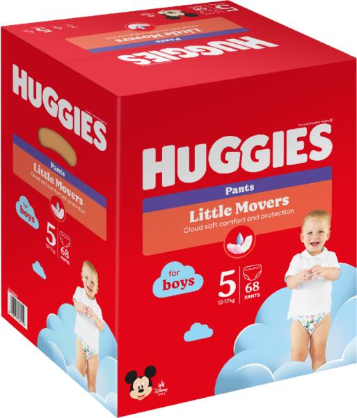 Huggies Scutece chilotel, Baieti, Marimea 5, 12-17 kg, 68 bucati ...