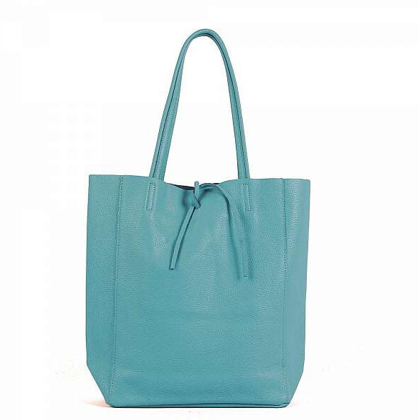 Vásárlás: Hermina valódi bőr női táska gyönyörű kék nagyméretű shopper ...