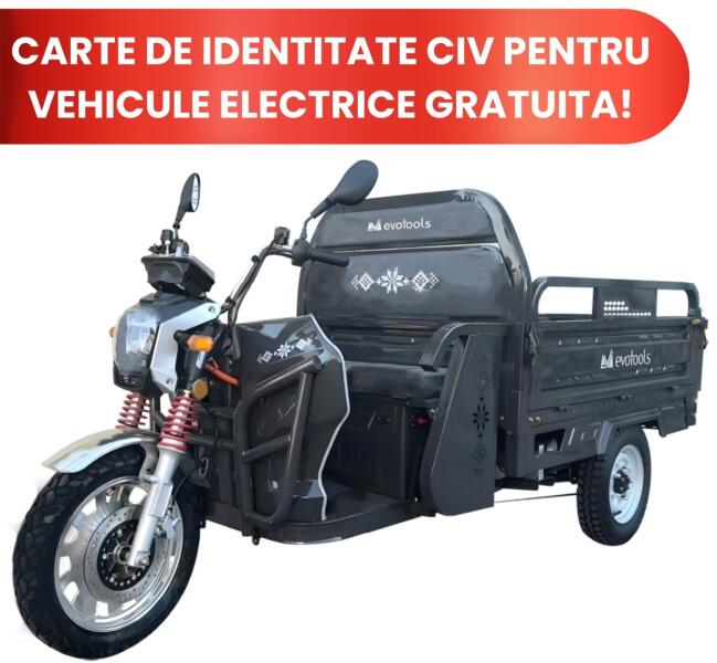 Evotools Triciclu Electric Cargo TRCC1500N, putere maxima 3000W ...