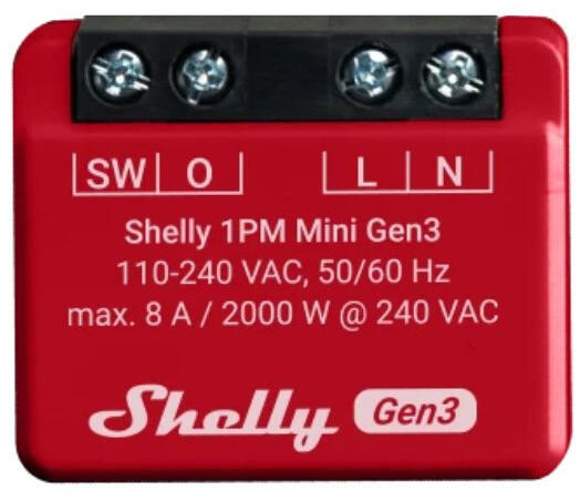 Vásárlás: Shelly 1PM Mini Gen3 - relé modul, 1 áramkörös ...