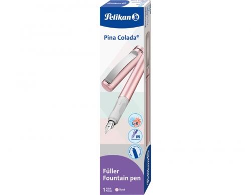 Pelikan Stilou Pina Colada, penita tip M, culoare rose metalic, cutie ...