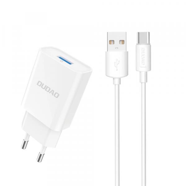 Dudao Incarcator Retea Cu Cablu USB-C Dudao A4EU, 10W, 2.1A, 1 x USB-A ...
