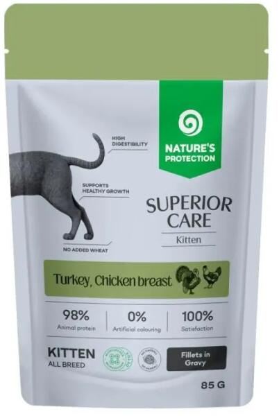 Nature's Protection Superior Care GF Kitten Pouch cu Piept de Pui si ...