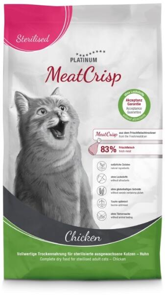 PLATINUM MeatCrisp Sterilised Chicken - dry cat food - 1, 5kg (Hrana ...