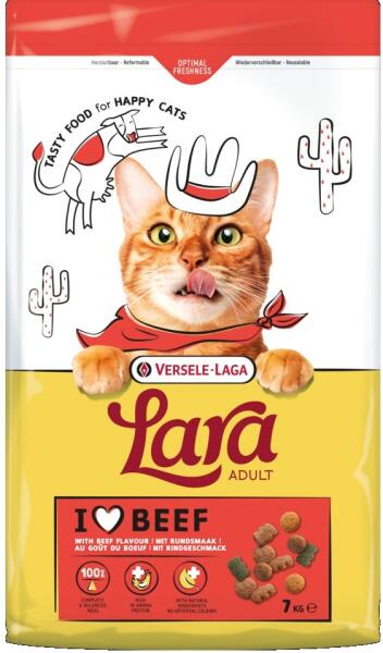 Versele-Laga Lara Adult Beef - dry cat food - 7kg (Hrana pentru pisici ...