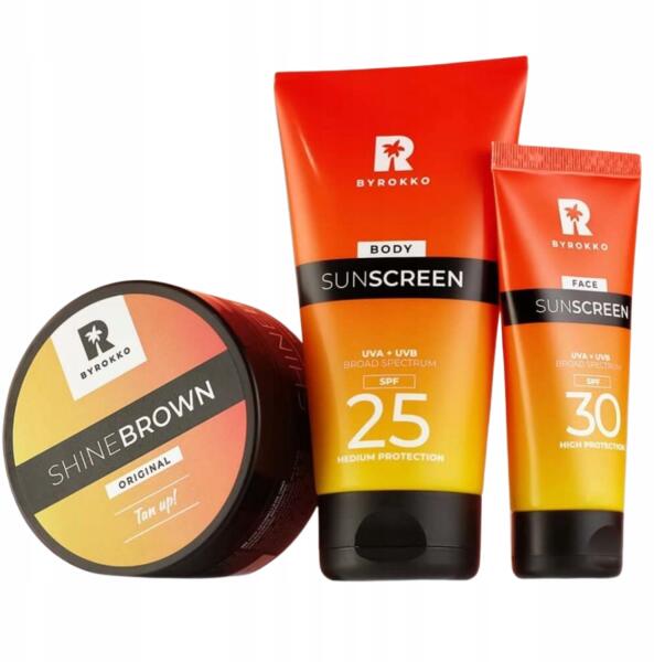 Vásárlás: BYROKKO Shine Brown Sunscreen SPF25 SPF30 Szett Archoz Naptej ...