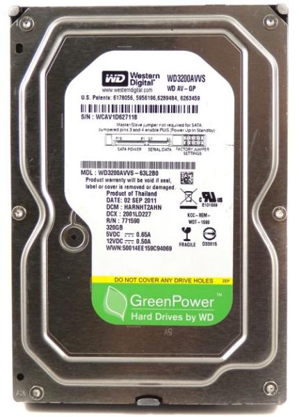 Western Digital AV-GP 320GB 8MB 7200rpm SATA2 (WD3200AVVS) Вътрешен ...