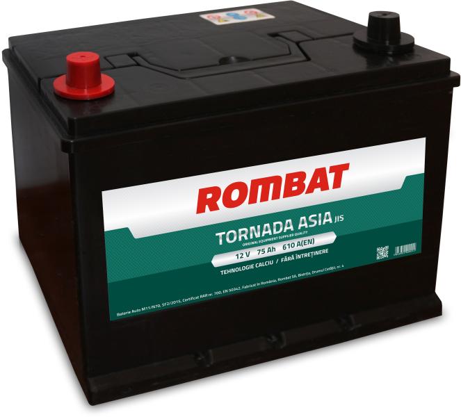 ROMBAT Tornada Asia 75Ah 610A right+ (Acumulator auto) - Preturi