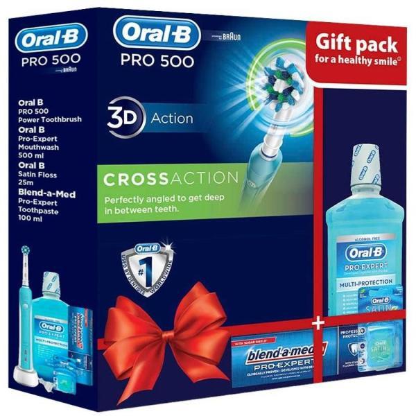 Oral-B PRO 500 Cross Action + Oral-B Pro-Expert+Oral-B Satin Floss ...