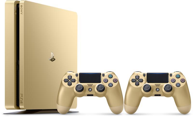 Sony PlayStation 4 Slim Gold 500GB (PS4 Slim 500GB) + DualShock 4 ...