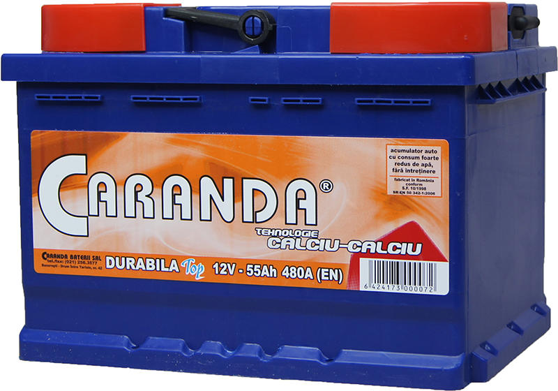 CARANDA DURABILA TOP 55Ah 480A Borna Inversa (Acumulator auto) - Preturi