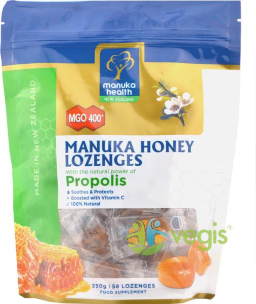 Manuka Health Bomboane cu Miere de Manuka MGO 400+ si Propolis 250g ...