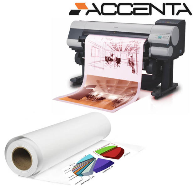 ACCENTA Rola hartie plotter premium coated, mata, 120 g/mp, A1+, 610 mm ...