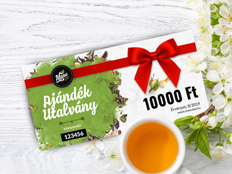 Vásárlás: Manu tea Ajándék utalvány 10000 ft értékben Tea, gyógytea ...