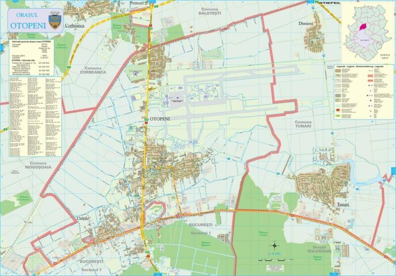 Harta Orașului Otopeni IF - șipci de lemn (Harta de perete) - Preturi