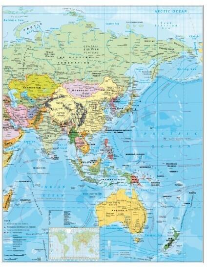 Hartă Asia politică (Harta de perete) - Preturi