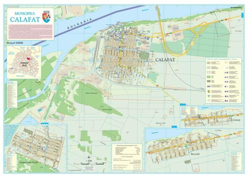 Harta Municipiului Calafat DJ - șipci de lemn (Harta de perete) - Preturi