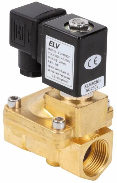 ELV ELV10 1/2" 24V DC (0.5-16 bar) Магнет вентил месинг нормално затворен (ELV10003/24DC ...