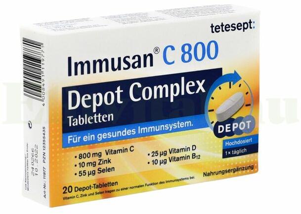 Vásárlás: Tetesept Immusan C 800 Depot Complex tabletta 20db ...
