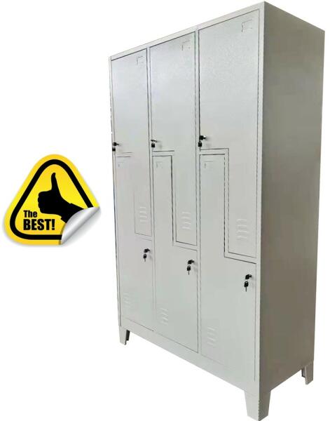 +Plus Mobilier Vestiar metalic Premium cu picioare 6 usi Z (3x2 ...