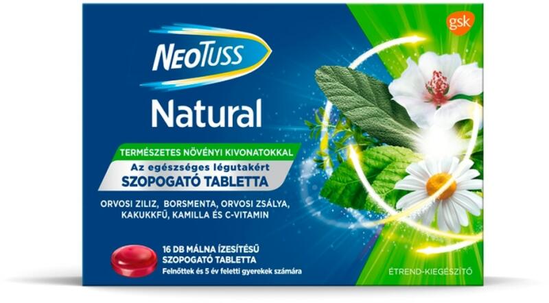 Vásárlás: NeoTuss Natural szopogató cukorka 16 db Táplálékkiegészítő ...