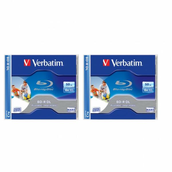 Verbatim Pachet - Blu-ray disc Verbatim 50GB 6x wide printabil carcasa ...