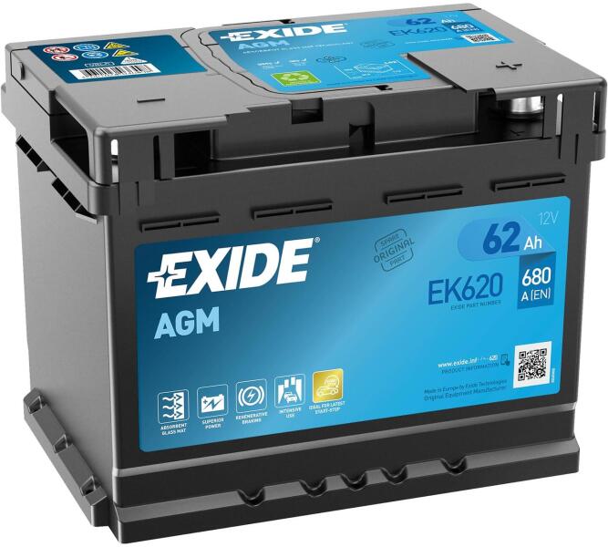Exide AGM 62Ah 680A right+ (EK620) vásárlás, Autó akkumulátor bolt árak ...