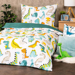 4home Lenjerie de pat pentru copii 4Home din bumbac Little dino, 140 x 200 cm, 70 x 90 cm ...