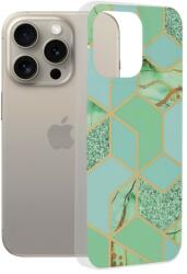 Husa pentru iPhone 15 Pro Max - Techsuit Marble Series - Verde Hex ...