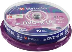 Verbatim Set 10 buc, DVD+R Double Layer 8X 8.5GB Matt Silver (43666 ...