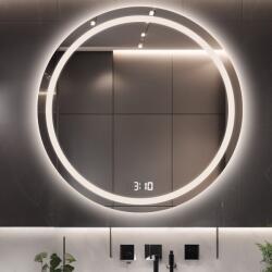 Alfaram. ro Oglindă rotundă de baie cu ceas digital - MAIA LED PREMIUM ...