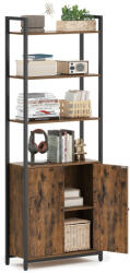 Vásárlás: VASAGLE Könyvespolc, álló polc ajtóval, rusztikus barna ...