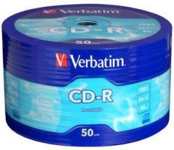 Verbatim CD-R 700mb 52X - Шпиндел 50бр Crystal AZO Printable Празни ...